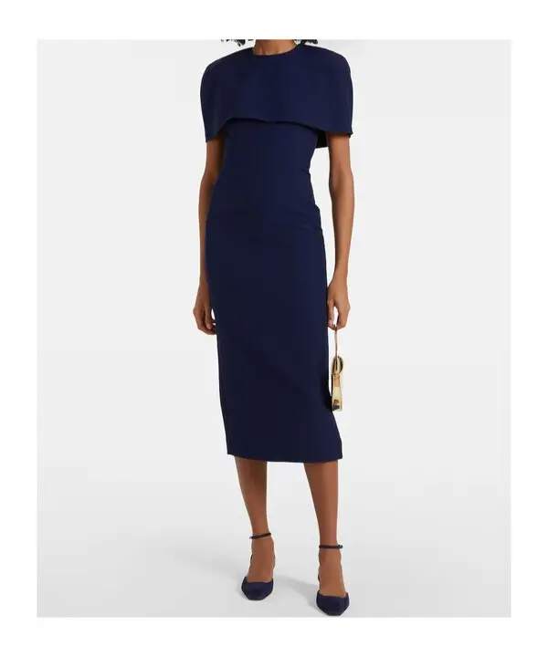 Roland Mouret Caped Crêpe Cocktail Dress