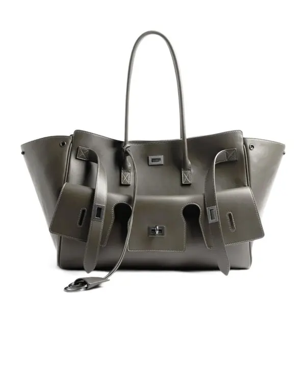 Balenciaga Bel Air Carry All Medium Shoulder Bag - Khaki