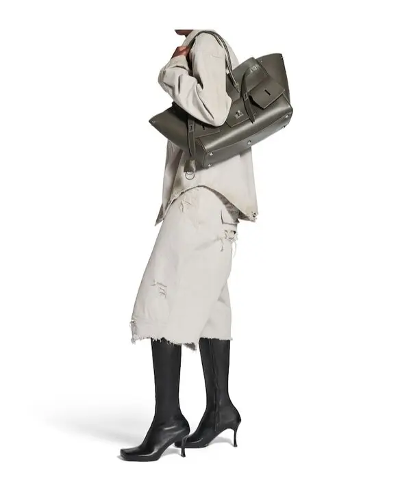 Balenciaga Bel Air Carry All Medium Shoulder Bag - Khaki