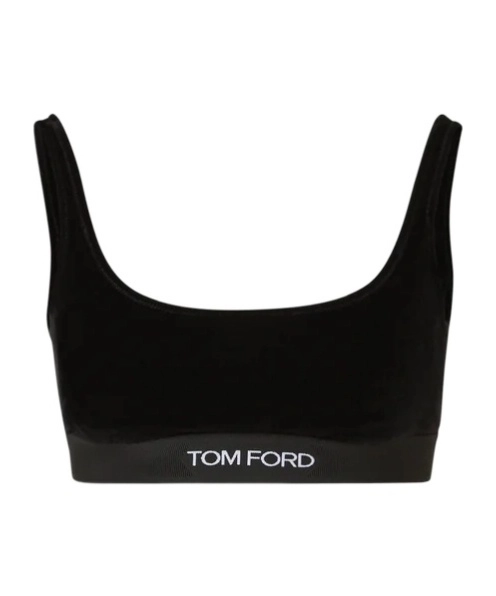 TOM FORD Stretch Lustrous Velour Signature Bralette