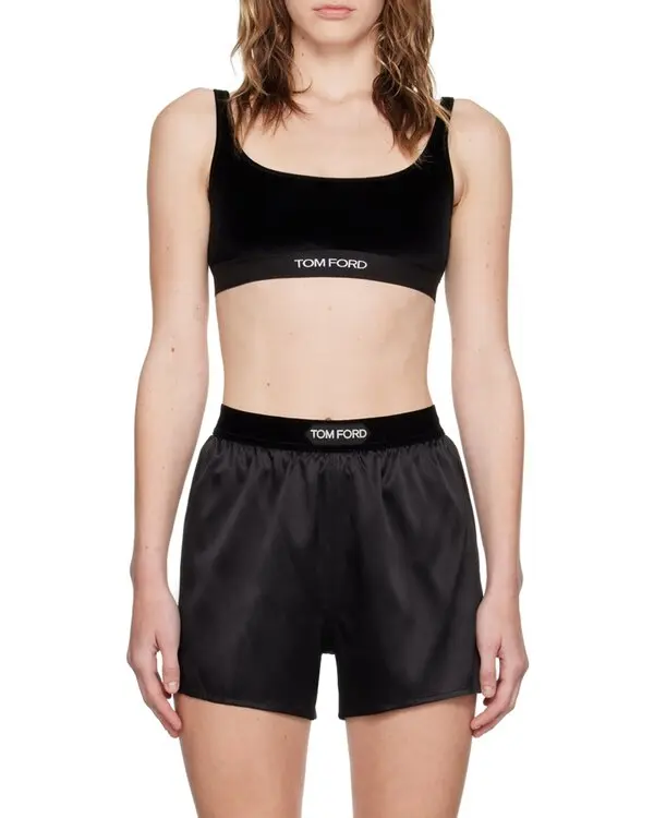 TOM FORD Stretch Lustrous Velour Signature Bralette