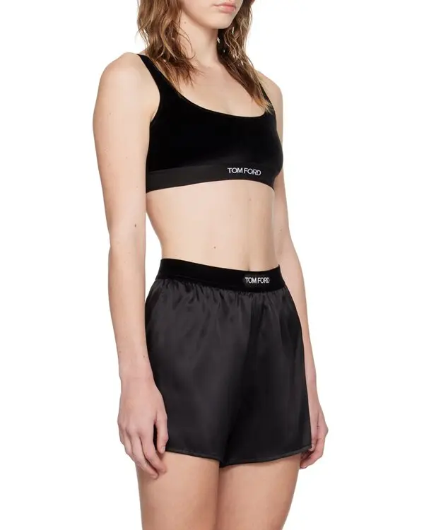 TOM FORD Stretch Lustrous Velour Signature Bralette