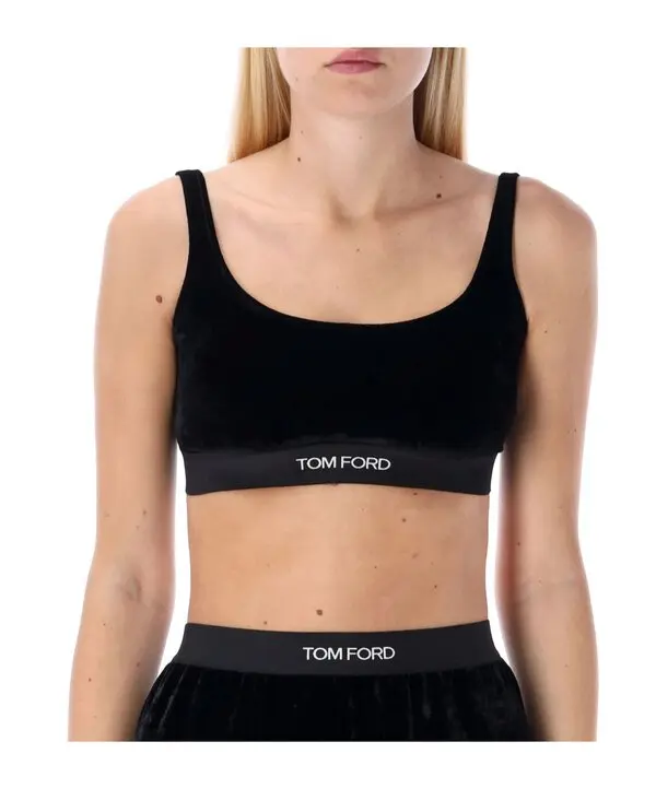 TOM FORD Stretch Lustrous Velour Signature Bralette