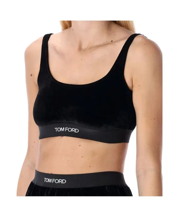 TOM FORD Stretch Lustrous Velour Signature Bralette