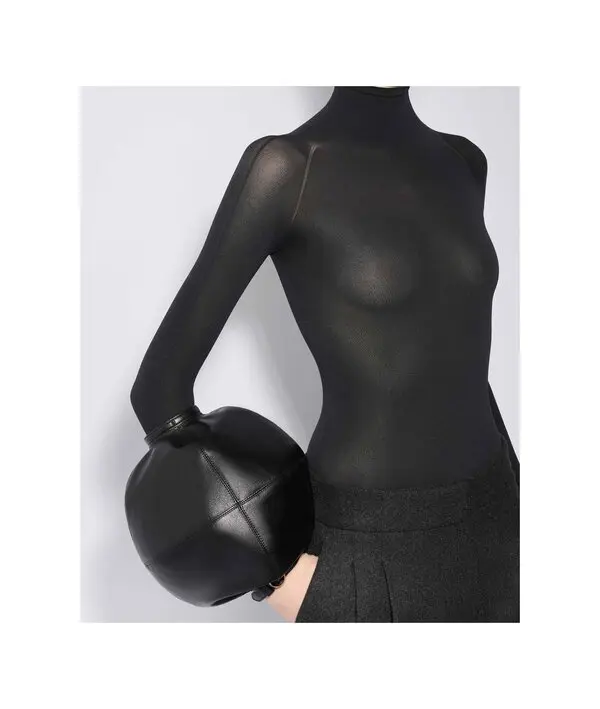 Alaïa Paneled Polished Leather Clutch - Black