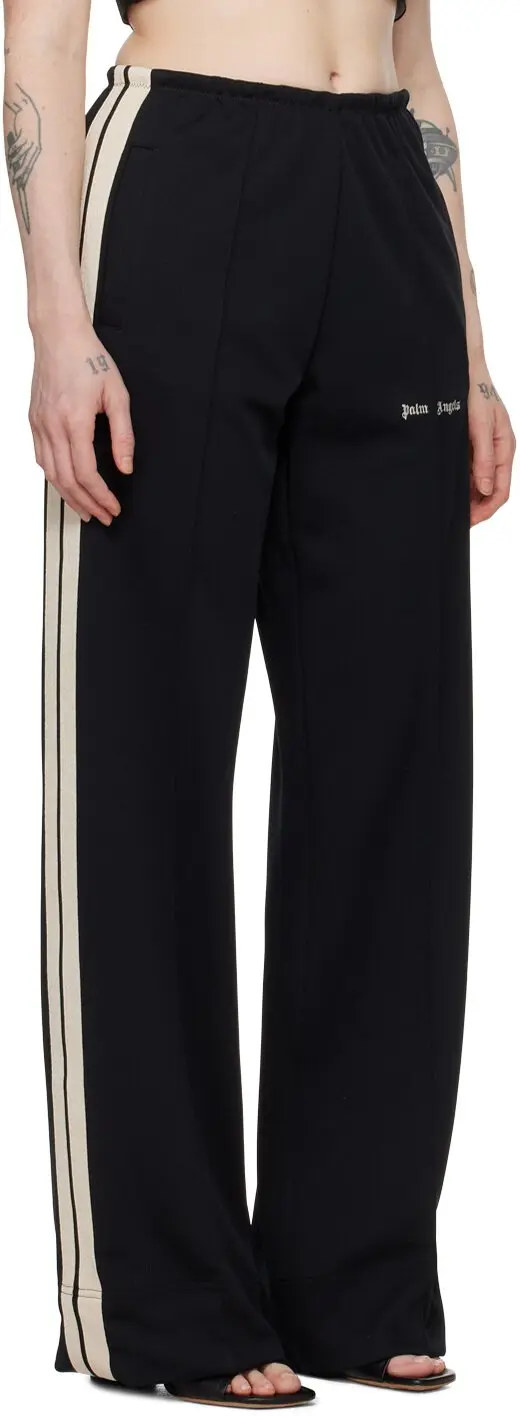 Palm Angels Logo Embroidered Wide Leg Track Pants