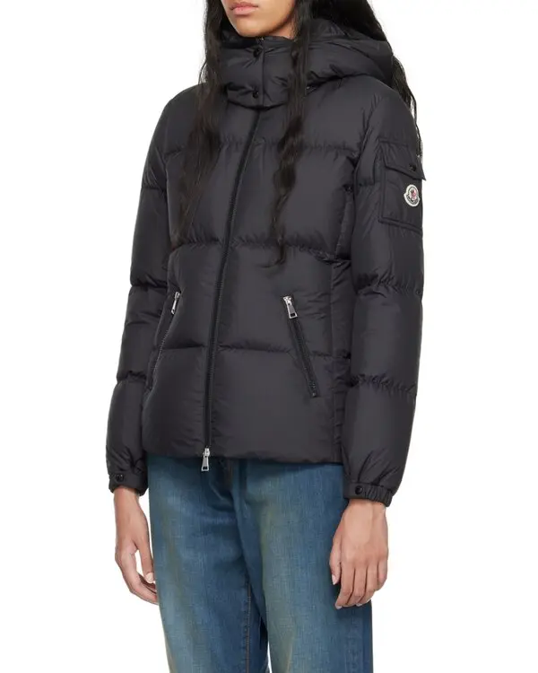 Moncler Fourmines Logo Patch Padded Jacket - Black