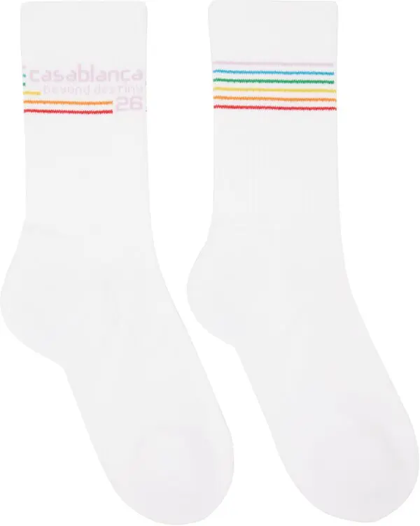 Casablanca Logo-intarsia Ribbed Socks