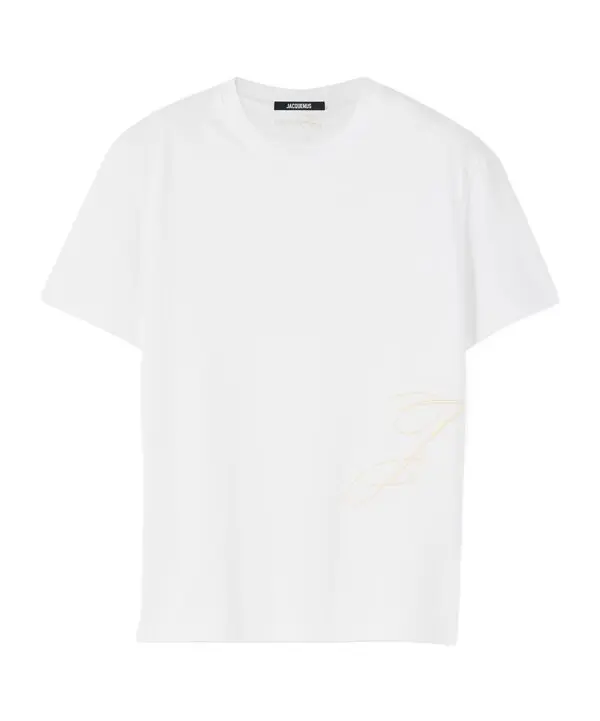 Jacquemus Logo Embroidered Straight Hem T-shirt
