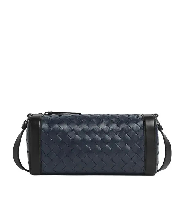 Bottega Veneta Intrecciato Brick Cross Body Bag - Space Blue/black