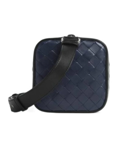 Bottega Veneta Intrecciato Brick Cross Body Bag - Space Blue/black
