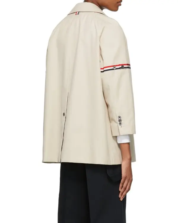 Thom Browne Rwb Striped Single-breasted Coat