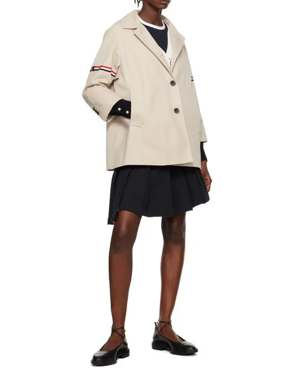 Thom Browne Rwb Striped Single-breasted Coat