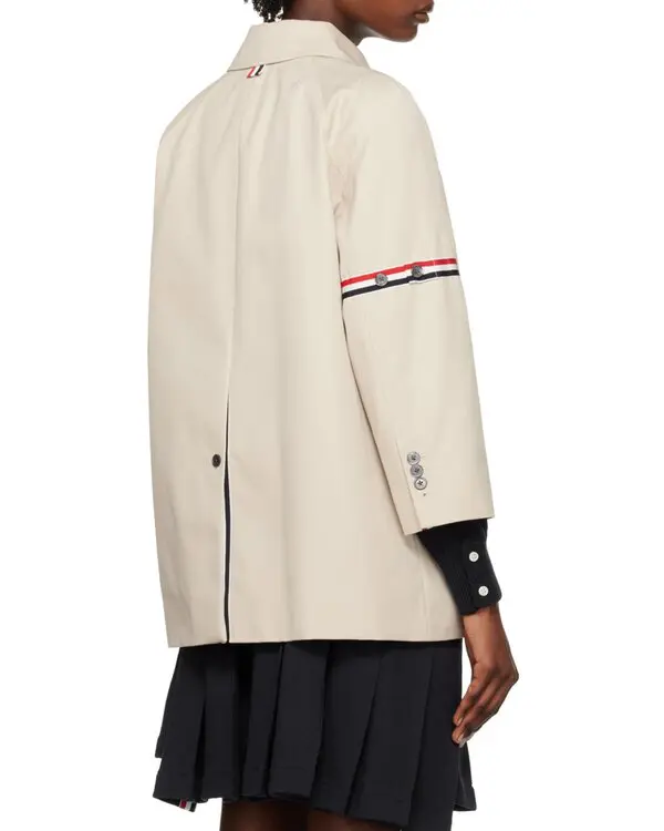 Thom Browne Rwb Striped Single-breasted Coat