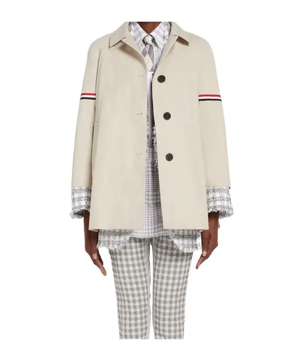 Thom Browne Rwb Striped Single-breasted Coat