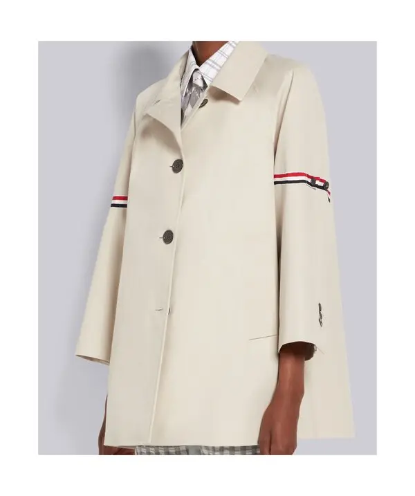 Thom Browne Rwb Striped Single-breasted Coat