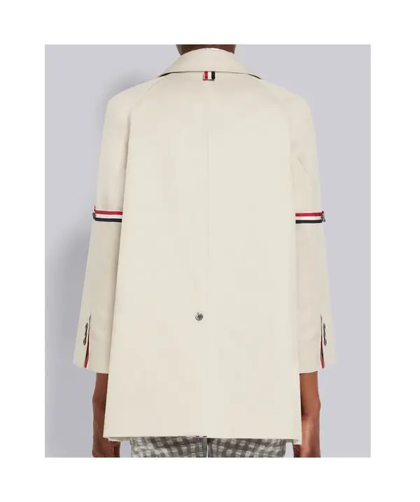 Thom Browne Rwb Striped Single-breasted Coat