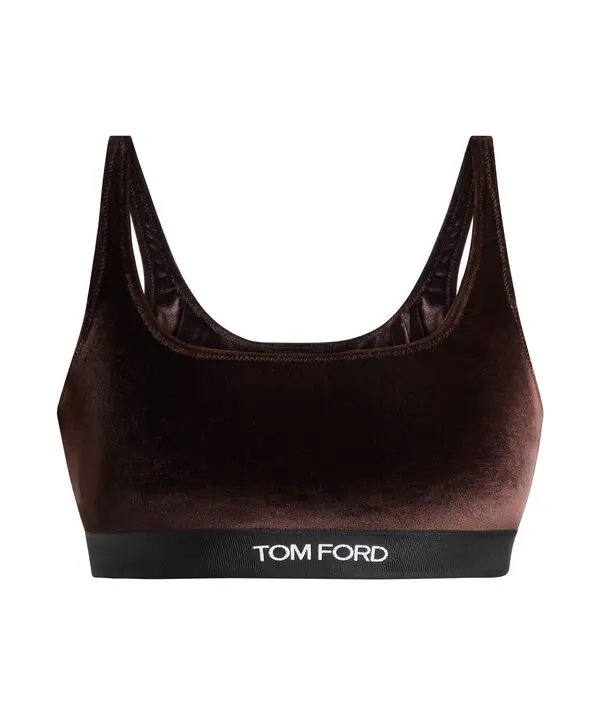 TOM FORD Stretch Lustrous Velour Signature Bralette