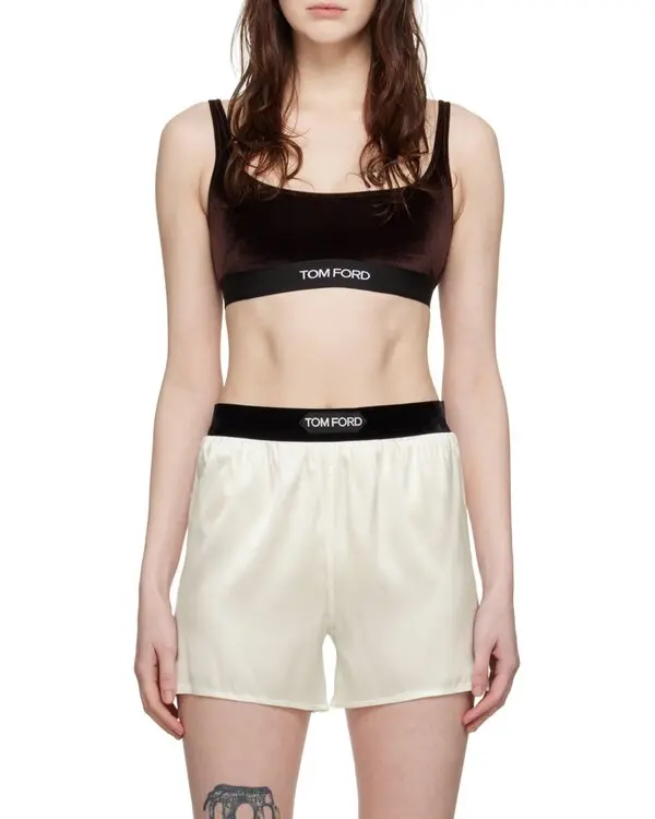 TOM FORD Stretch Lustrous Velour Signature Bralette