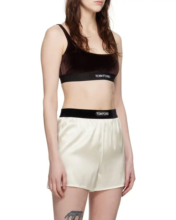 TOM FORD Stretch Lustrous Velour Signature Bralette