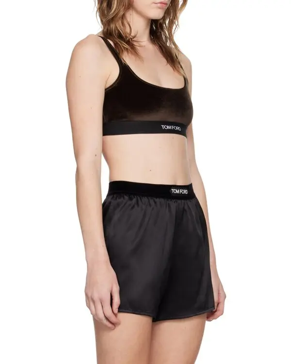 TOM FORD Stretch Lustrous Velour Signature Bralette