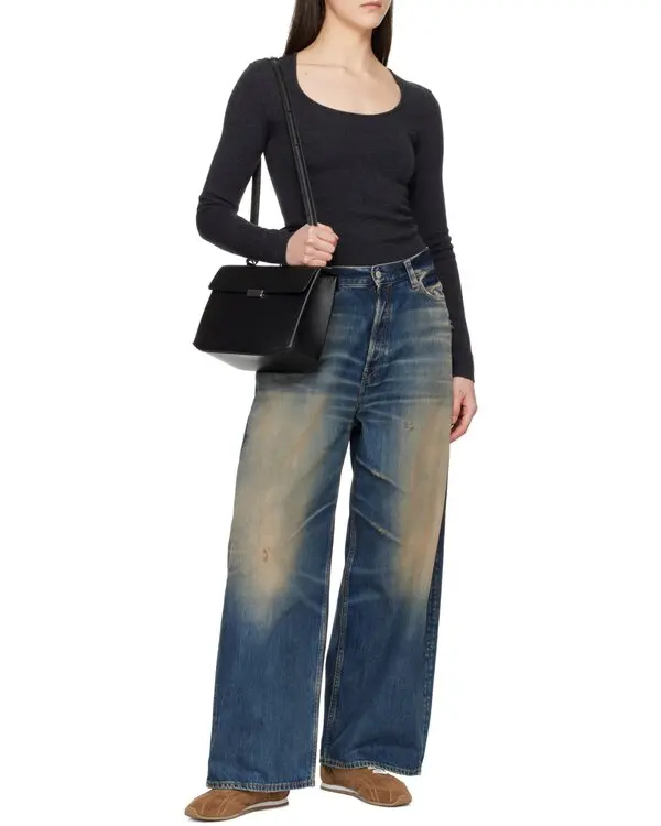 TOTEME Flap Shoulder Bag - Black