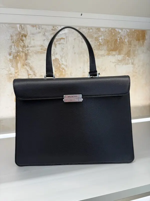 Balenciaga Logo Plaque Top Handle Bag