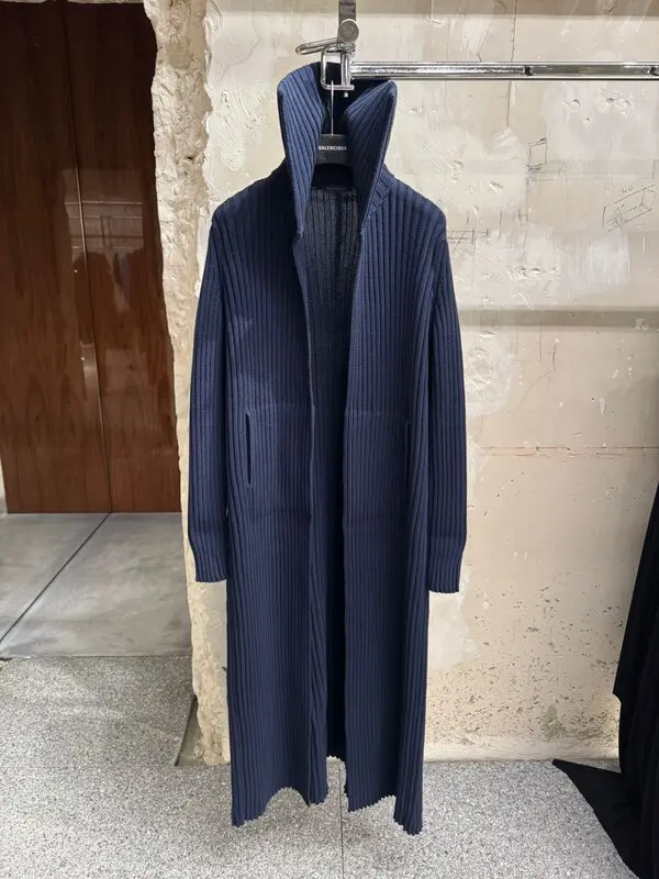 Balenciaga Ribbed-knit Long Cardigan