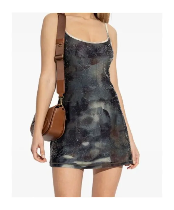DIESEL® D-loop Printed Embellished Mini Dress