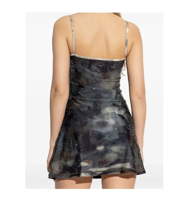 DIESEL® D-loop Printed Embellished Mini Dress