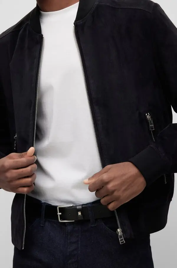 Hugo Boss Signature-stripe Keeper Trim Belt