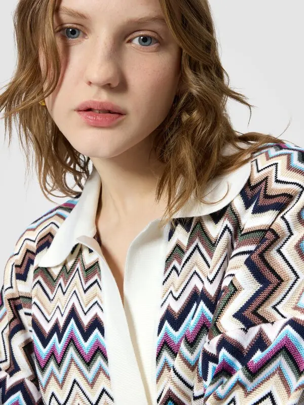 Missoni Oversized Wool And Viscose Zig Zag Polo