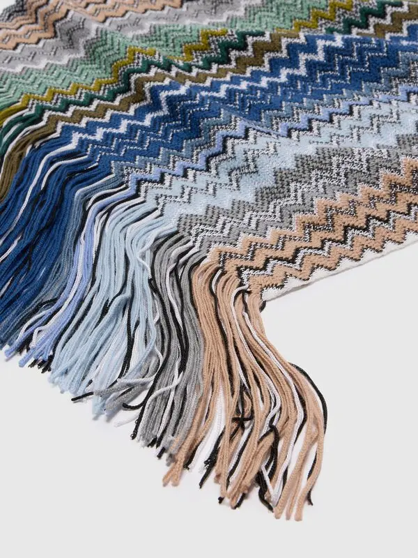 Missoni Zig Zag Wool-blend Scarf With Fringes