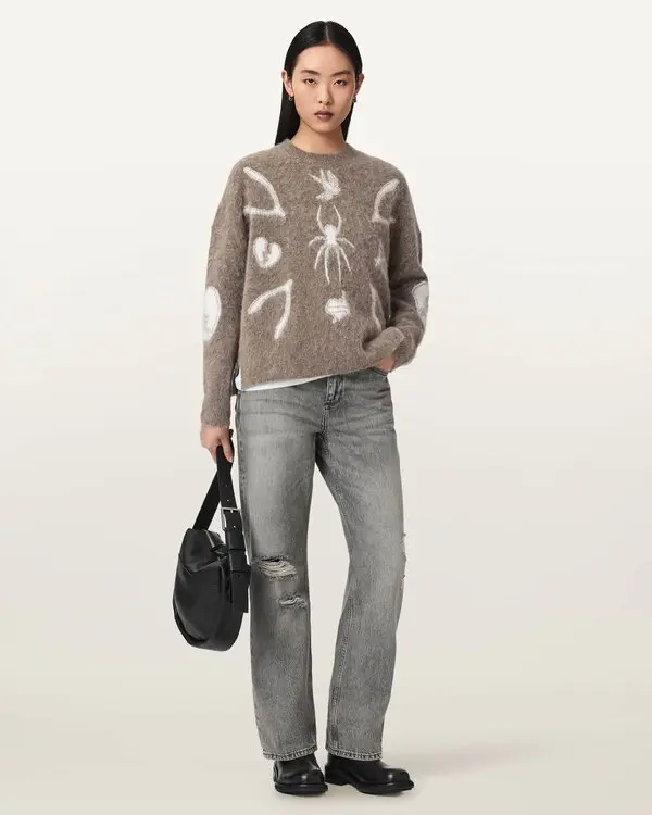 ALLSAINTS Charm Alpaca-blend Sweater - Brown