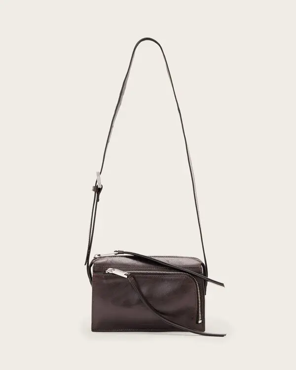 ALLSAINTS Marlo Crossbody Leather Wallet - Brown