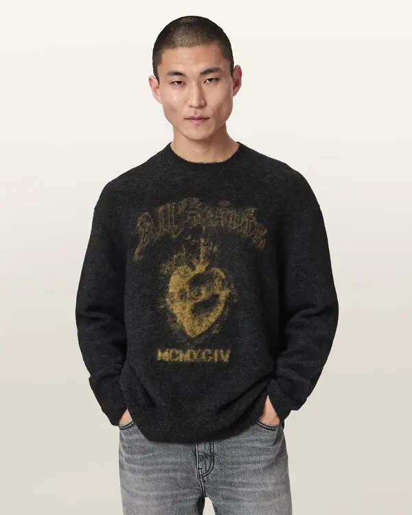 ALLSAINTS Scared Crew Neck Oversized Sweater