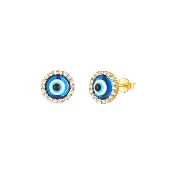 SPERO LONDON Halo Evil Eye Sterling Silver Earrings - Blue