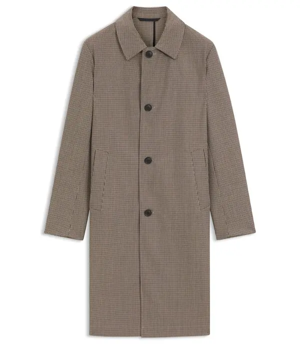 BOSS Houndstooth Virgin Wool Coat