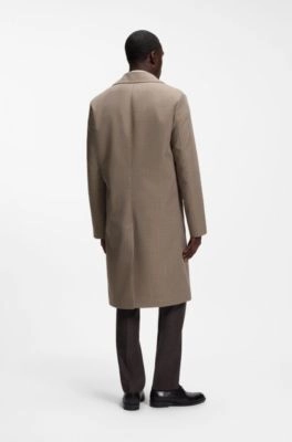 BOSS Houndstooth Virgin Wool Coat
