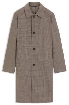 BOSS Houndstooth Virgin Wool Coat