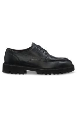 BOSS Leather Derby Shoes With Lug Sole