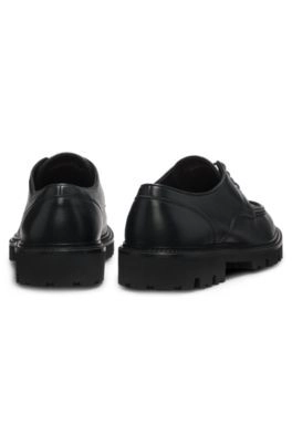 BOSS Leather Derby Shoes With Lug Sole