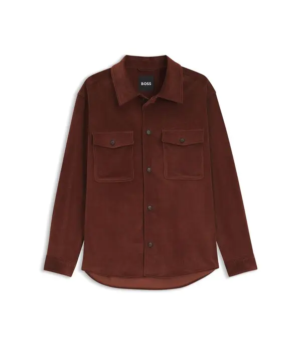 BOSS Relaxed-fit Overshirt In Stretch Corduroy