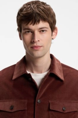 BOSS Relaxed-fit Overshirt In Stretch Corduroy
