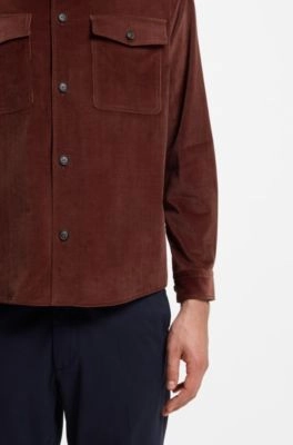 BOSS Relaxed-fit Overshirt In Stretch Corduroy