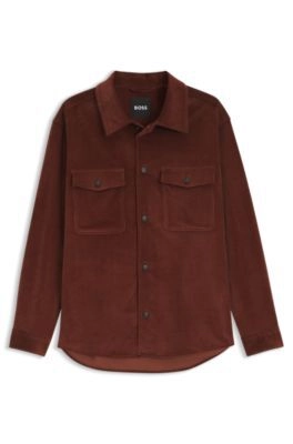 BOSS Relaxed-fit Overshirt In Stretch Corduroy