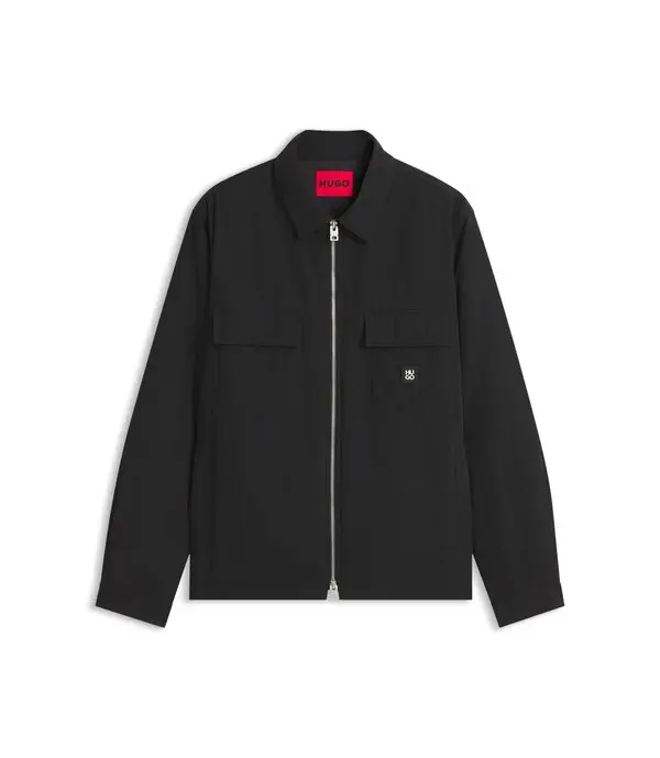 Hugo Oversized-fit Overshirt In Water-repellent Canvas