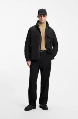 Hugo Oversized-fit Overshirt In Water-repellent Canvas