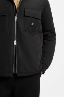 Hugo Oversized-fit Overshirt In Water-repellent Canvas