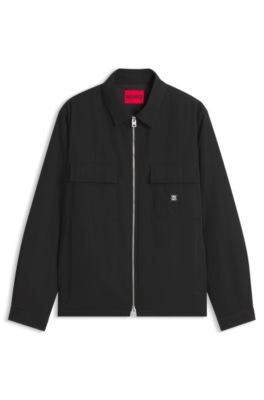 Hugo Oversized-fit Overshirt In Water-repellent Canvas